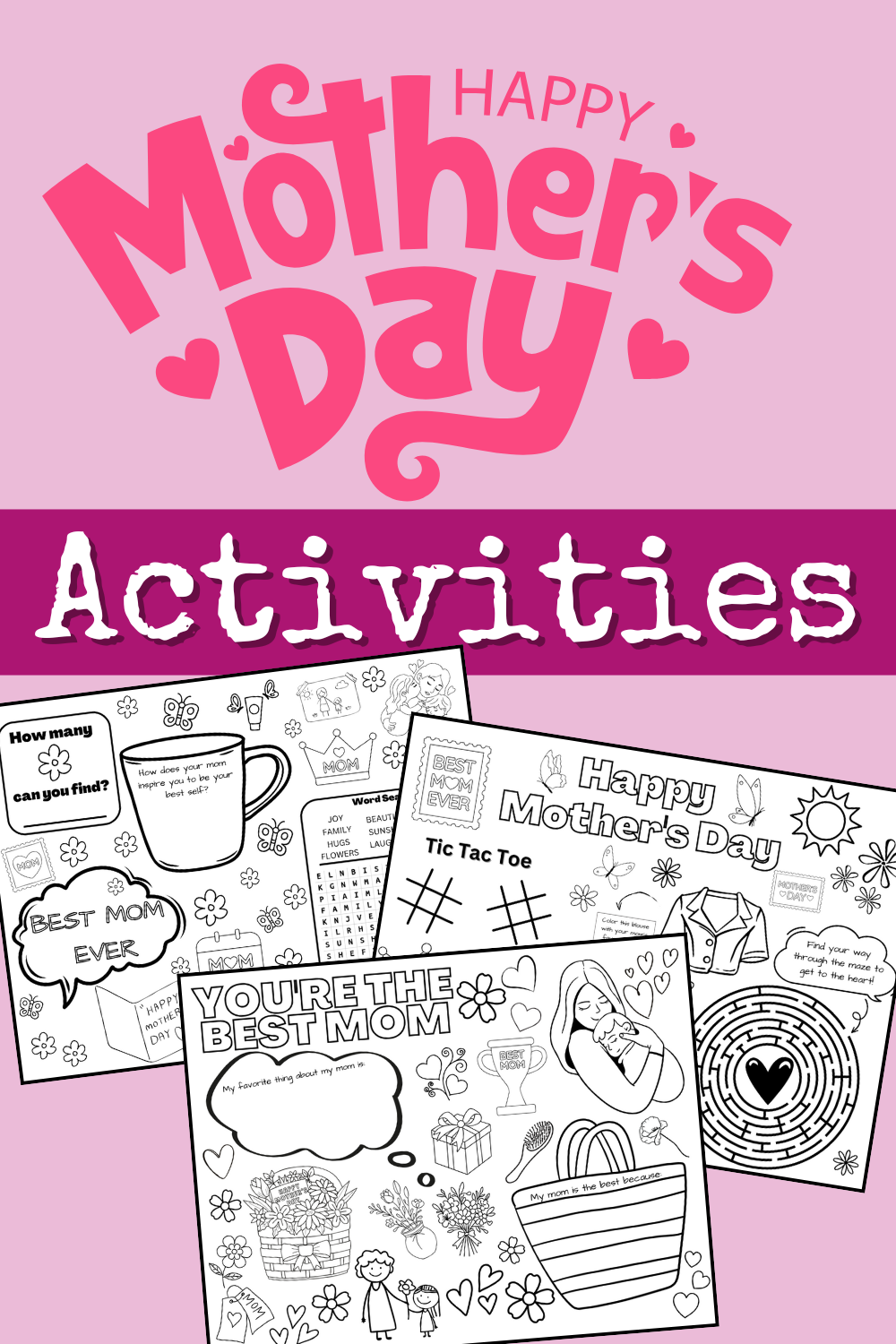 Free Printable Mother's Day Activities Placemats | DIYIdeaCenter.com
