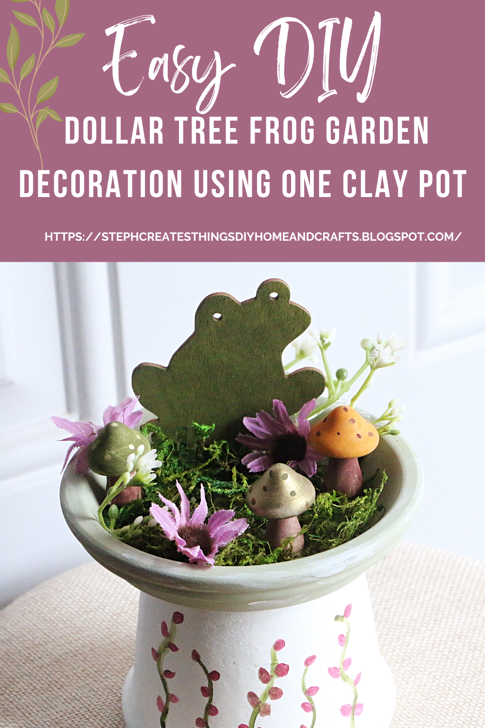 Easy Dollar Tree Frog Garden Decoration Using One Clay Pot | FaveCrafts.com