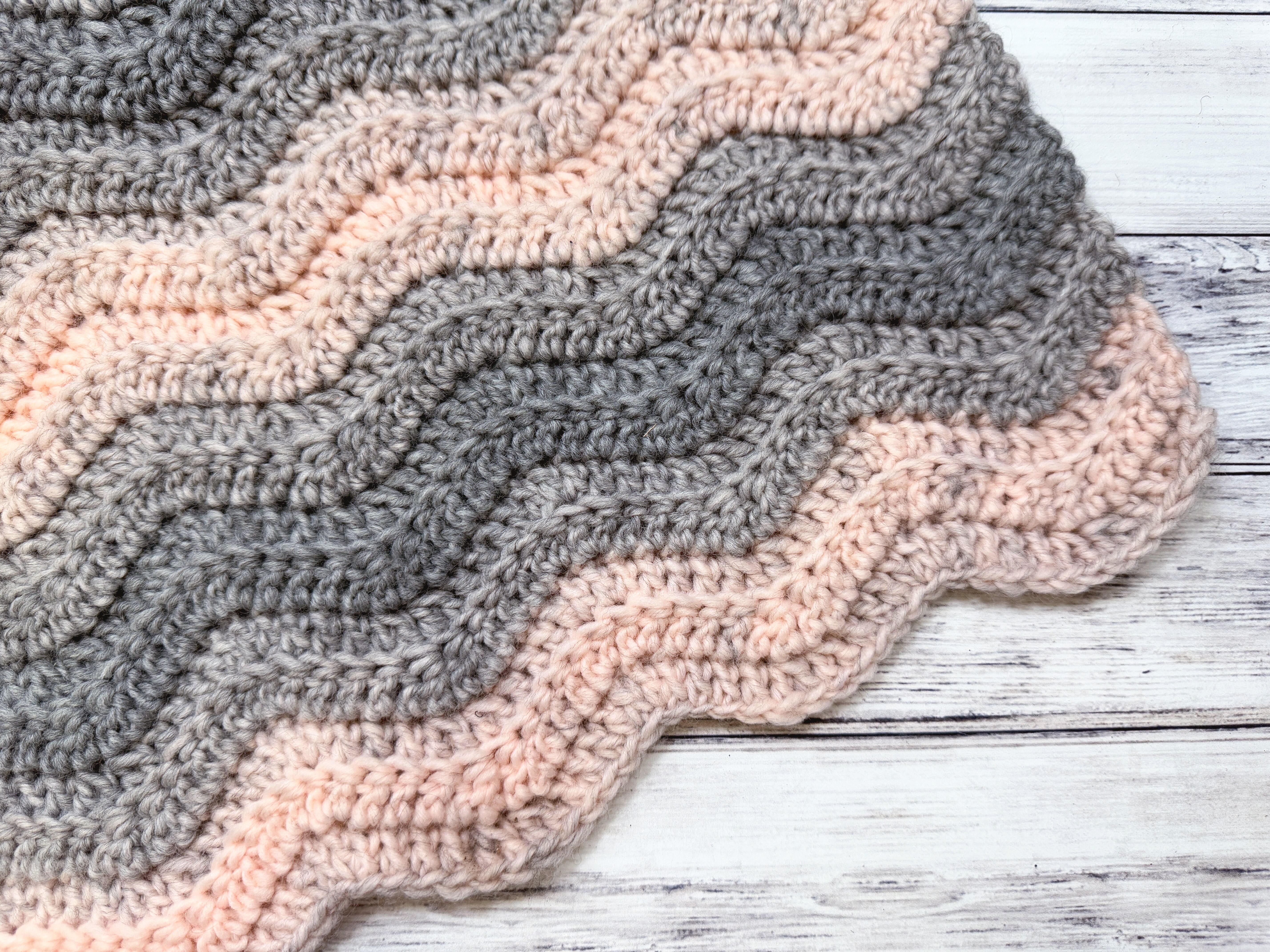 Ridged Chevron Baby Blanket | AllFreeCrochet.com