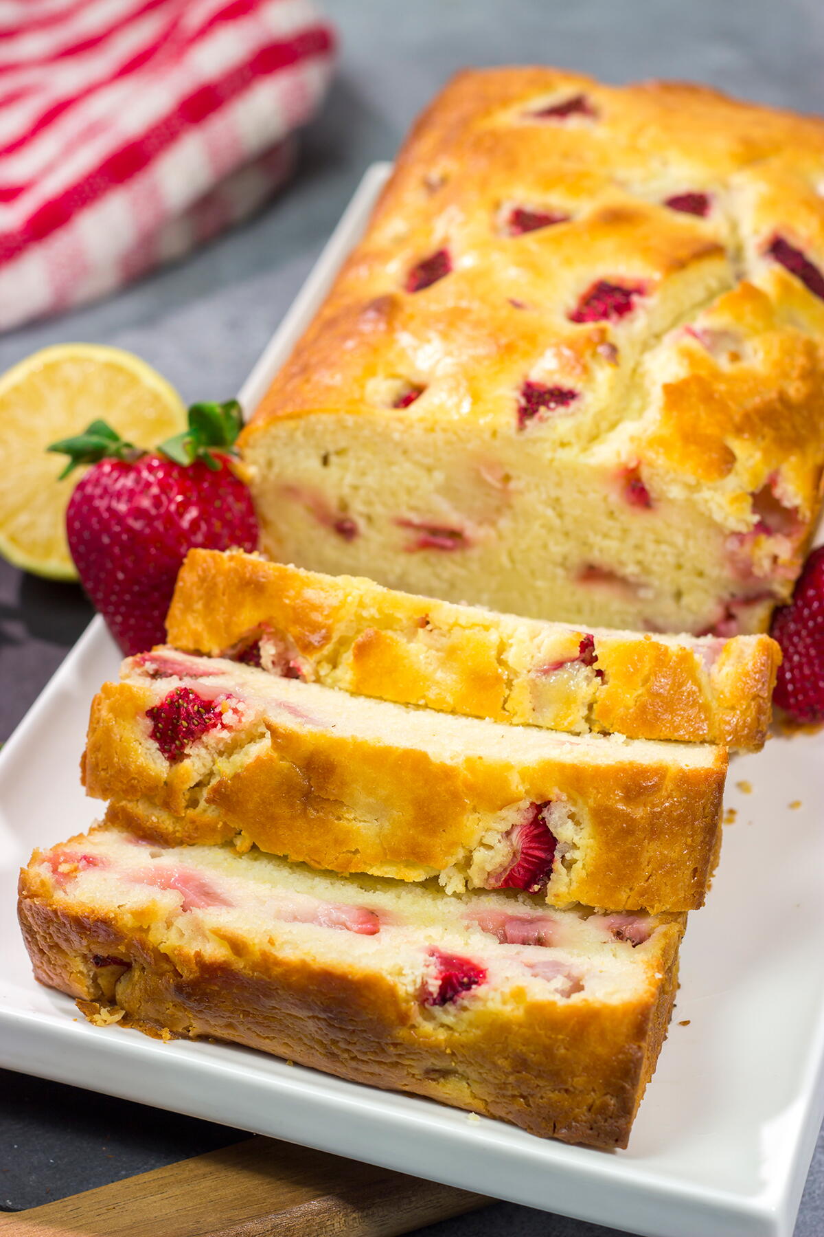 Strawberry Lemonade Quick Bread | TheBestDessertRecipes.com