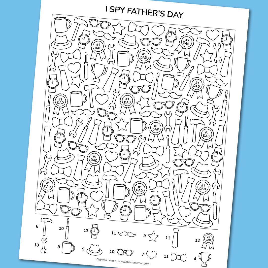 Printable I Spy Father’s Day | AllFreeKidsCrafts.com