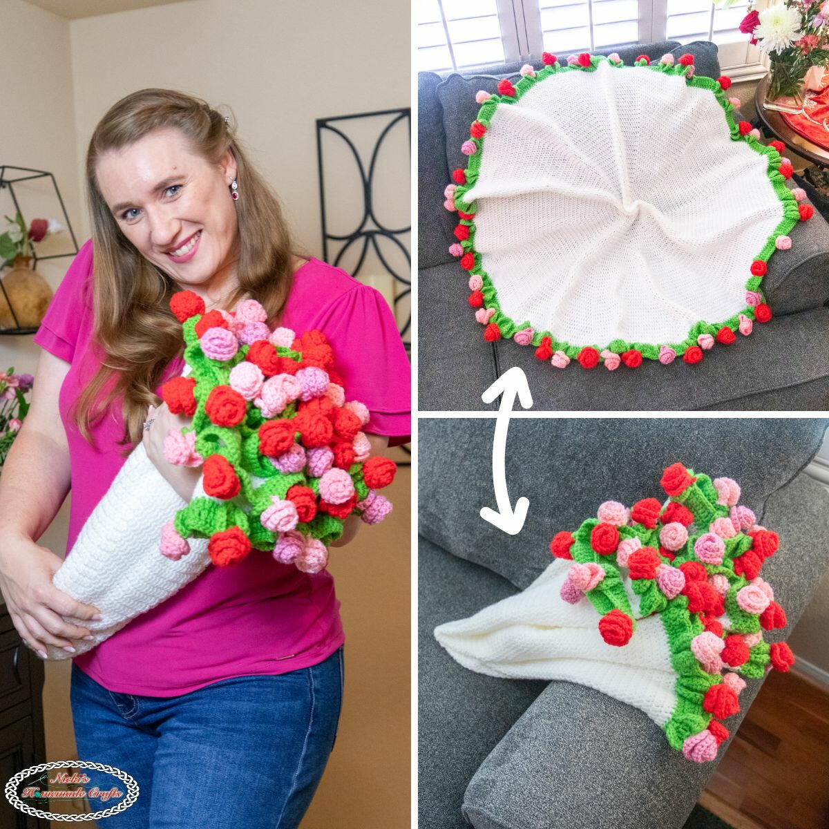 Flower Bouquet Blanket | AllFreeCrochet.com