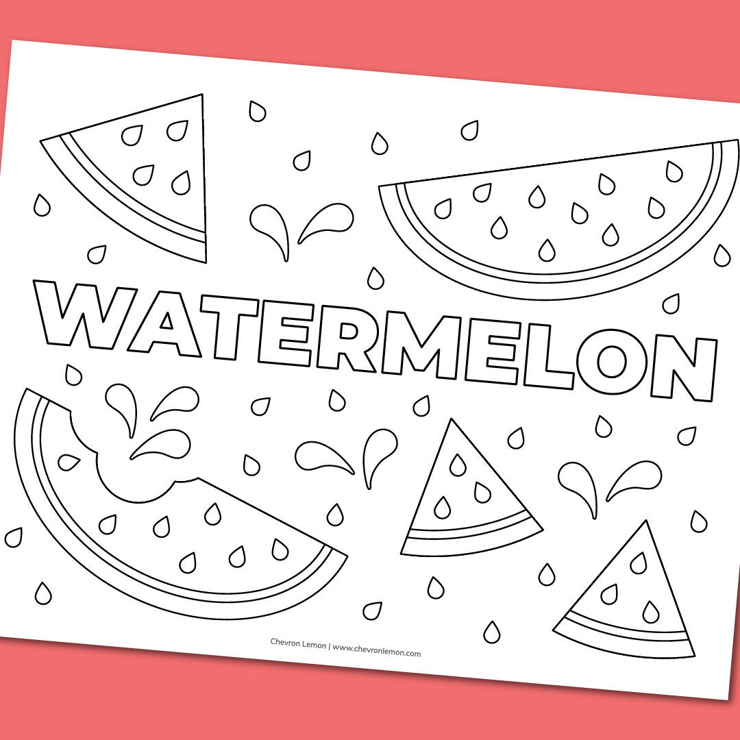 Printable Watermelon Coloring Page | AllFreeHolidayCrafts.com