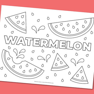 Printable Watermelon Coloring Page | DIYIdeaCenter.com