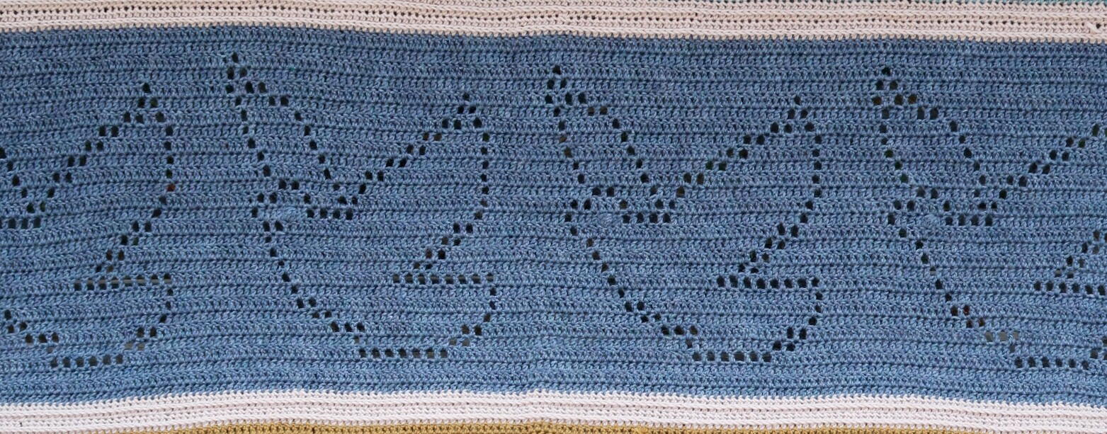 Eagle Flight Filet Crochet Blanket Stripe | AllFreeCrochet.com