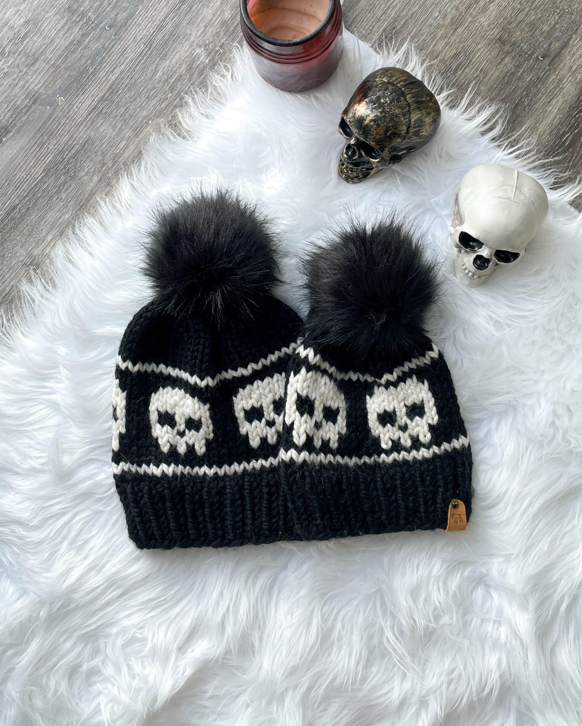 Halloween Skulls Knit Hat | AllFreeKnitting.com