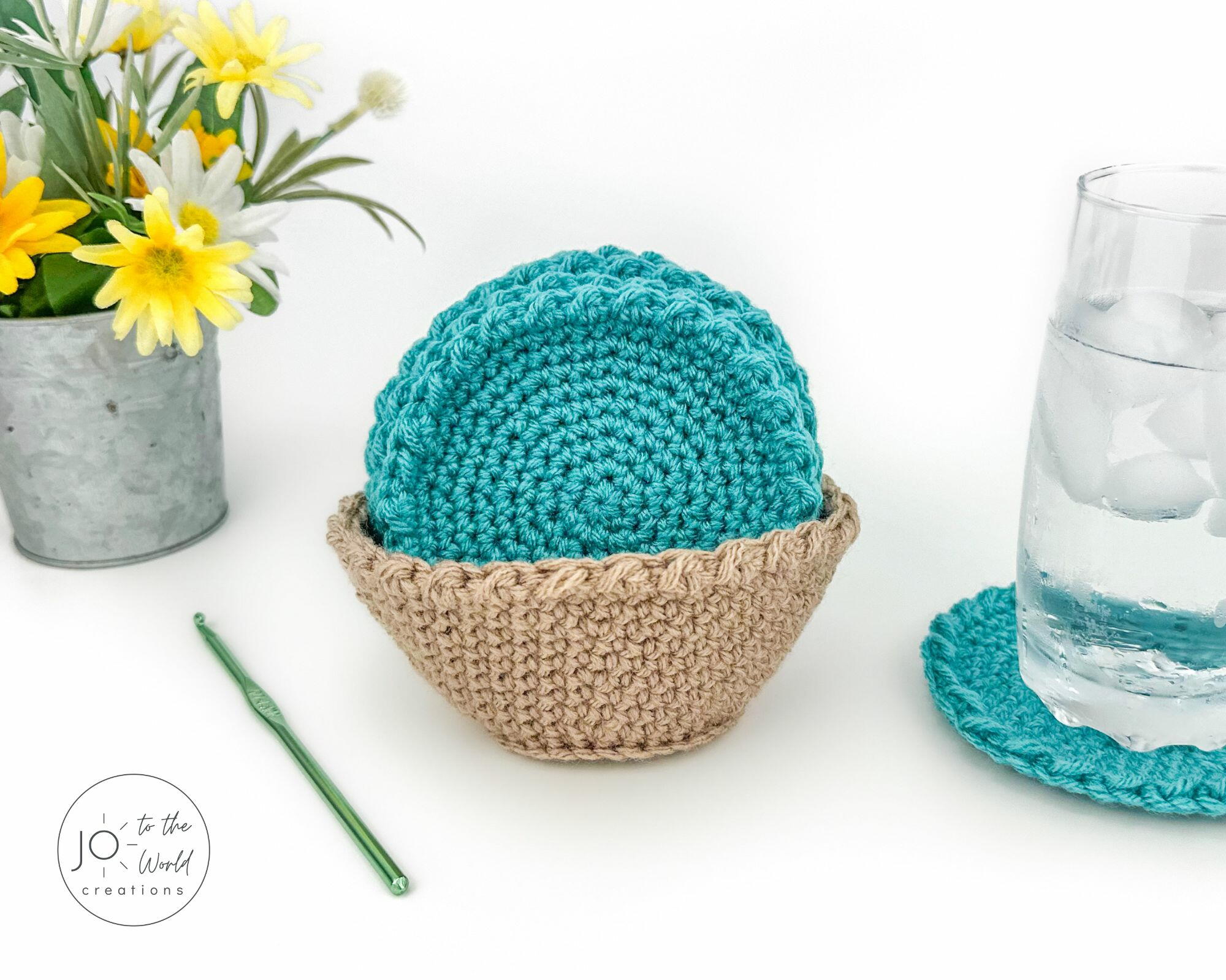 Simple Coaster Set & Holder - Free Crochet Pattern | AllFreeCrochet.com