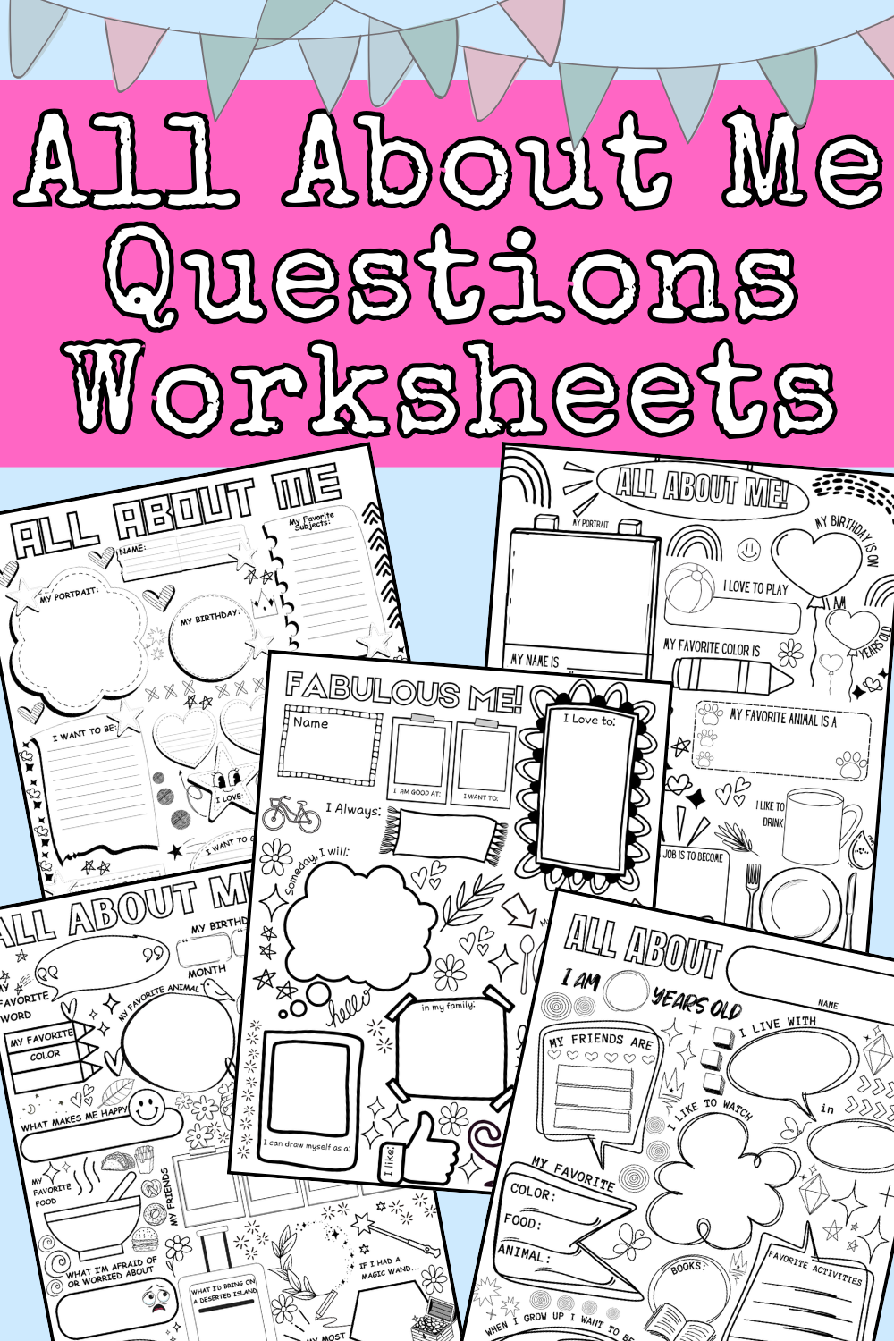 5 Printable All About Me Questions Worksheets | AllFreePaperCrafts.com
