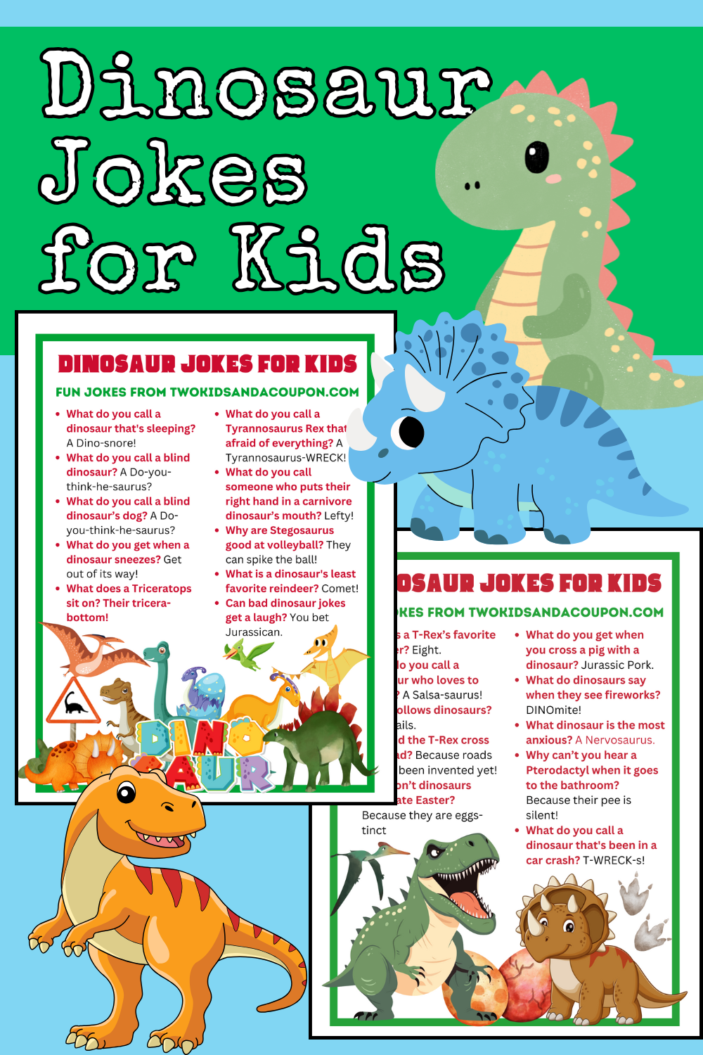 20 Dino-riffic Dinosaur Jokes For Kids With Free Printable ...