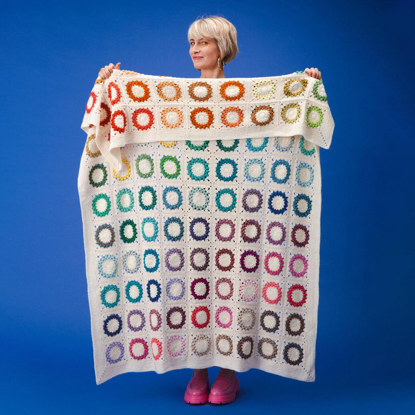 Pop Spots Blanket | AllFreeCrochet.com