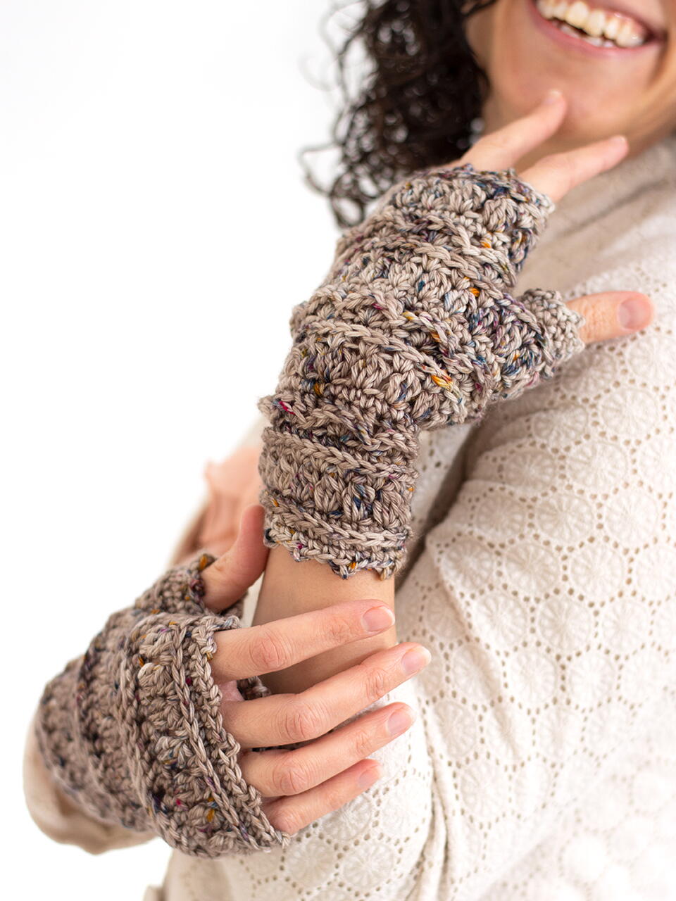 Layer Cake Fingerless Gloves | AllFreeCrochet.com