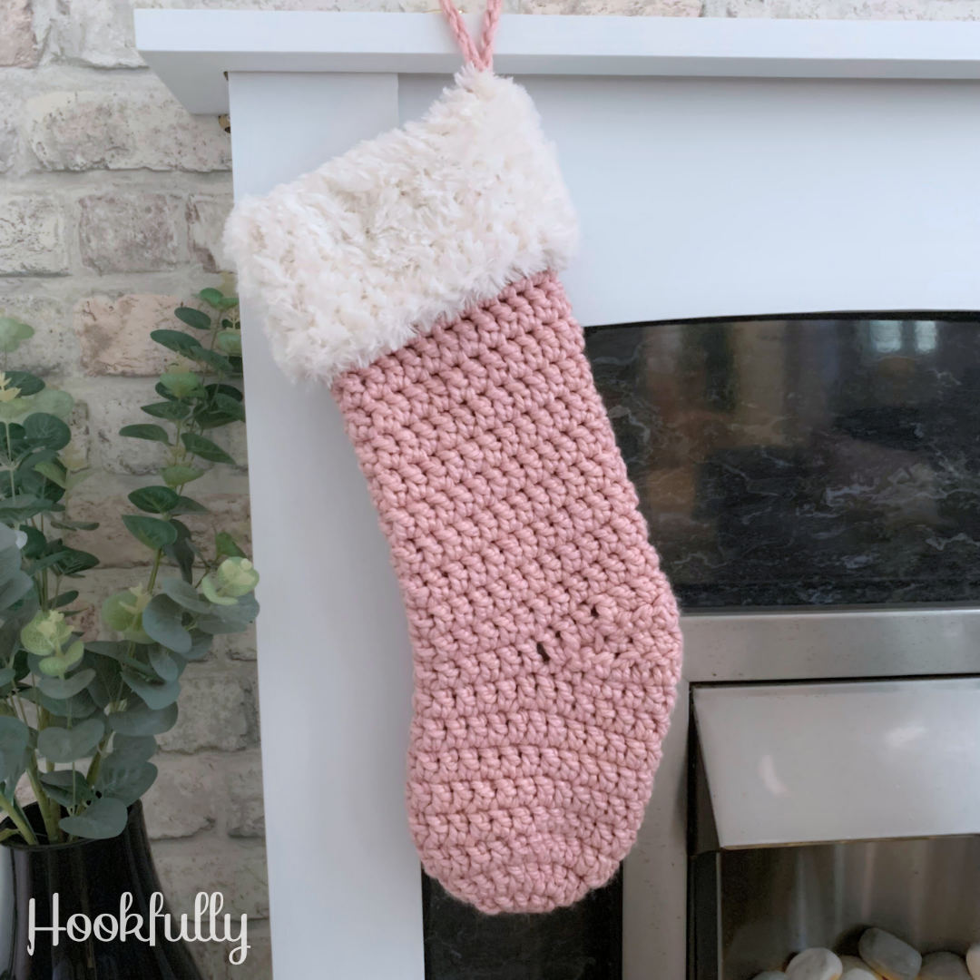 Blushmallow Christmas Stocking | AllFreeCrochet.com