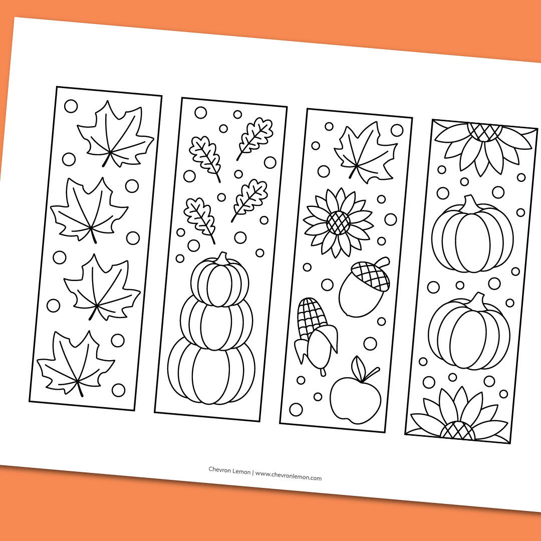 Printable Fall Coloring Bookmarks | AllFreePaperCrafts.com