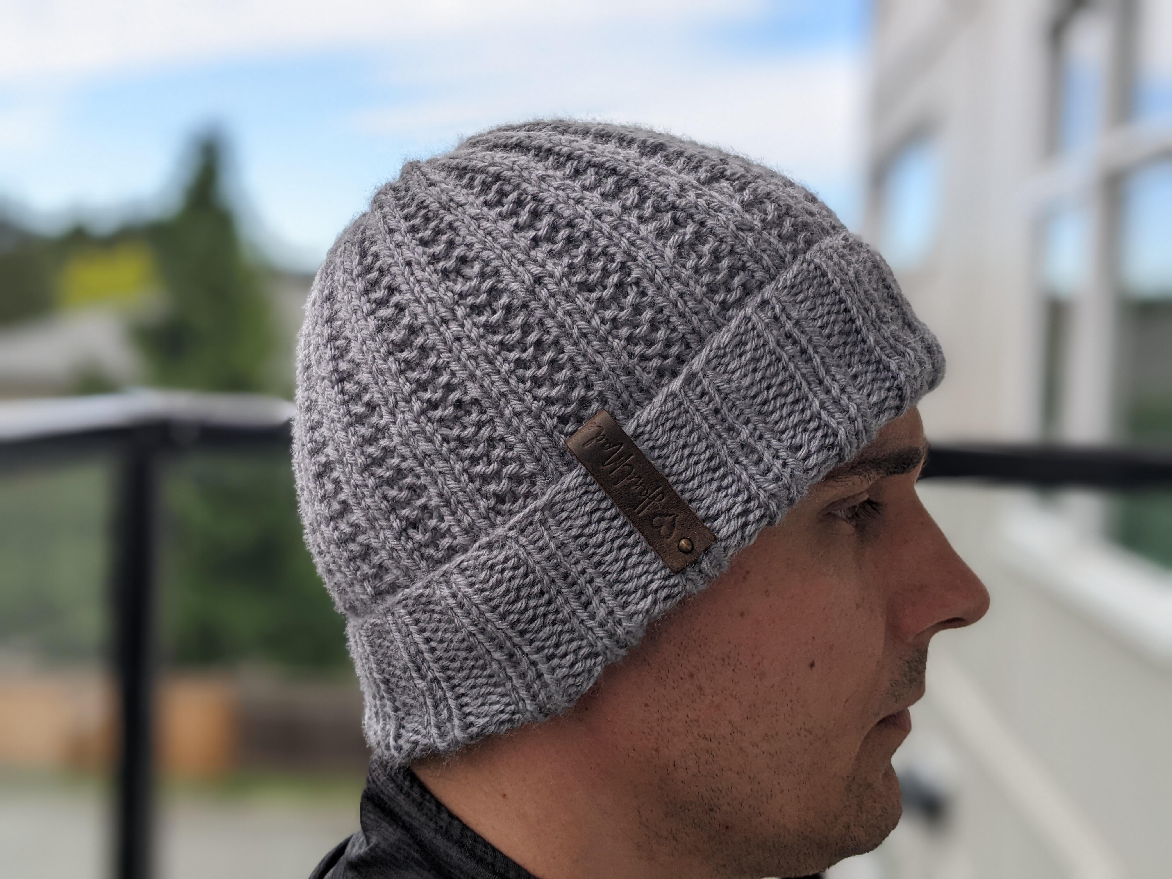 Knit Ribbed Men’s Hat | AllFreeKnitting.com