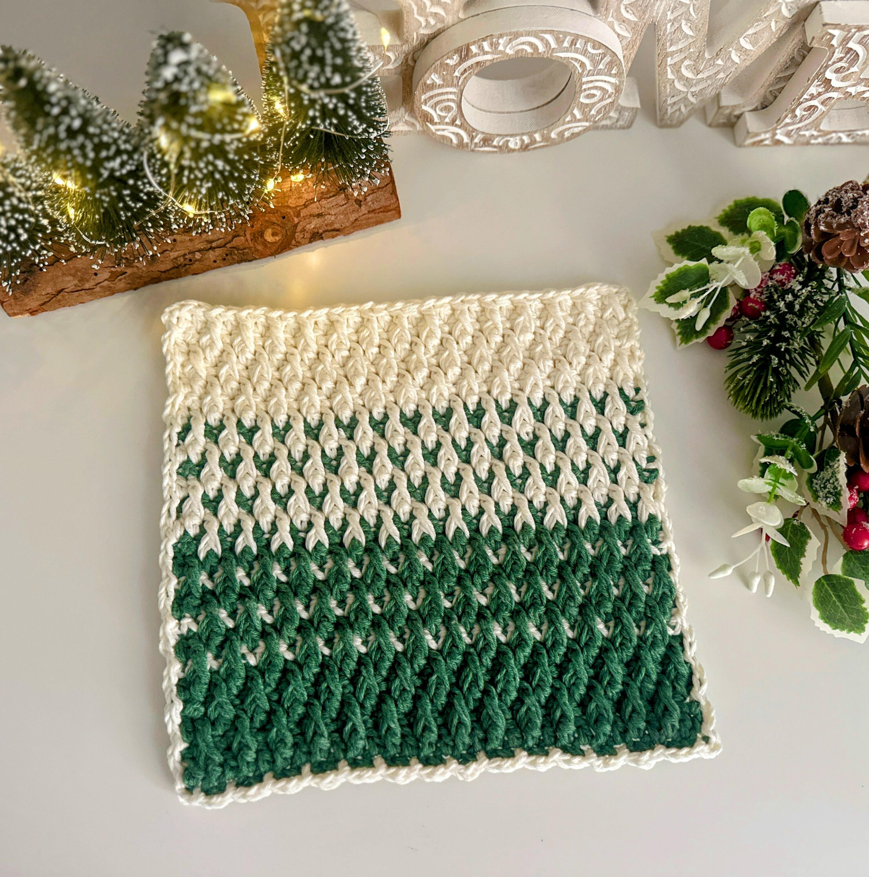 Winter Spruce Crochet Trivet | AllFreeCrochet.com