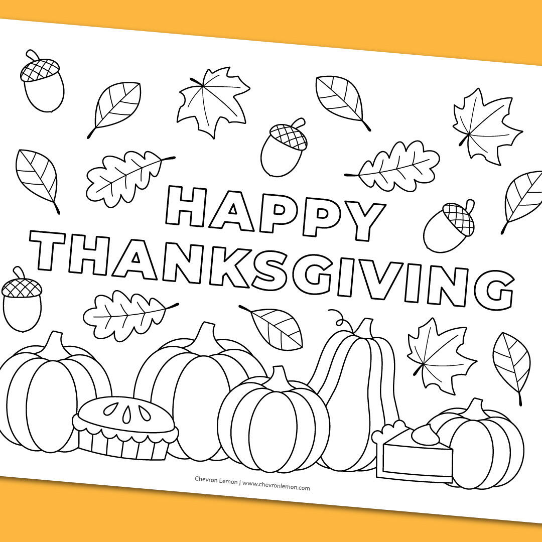 Printable Happy Thanksgiving Coloring Page | AllFreePaperCrafts.com