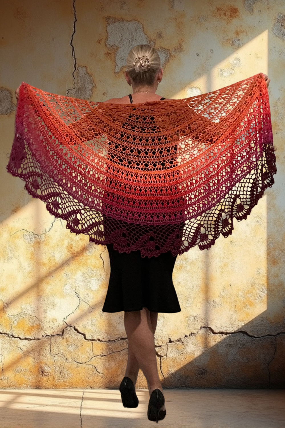 Ember Rise Crochet Shawl Pattern | AllFreeCrochet.com