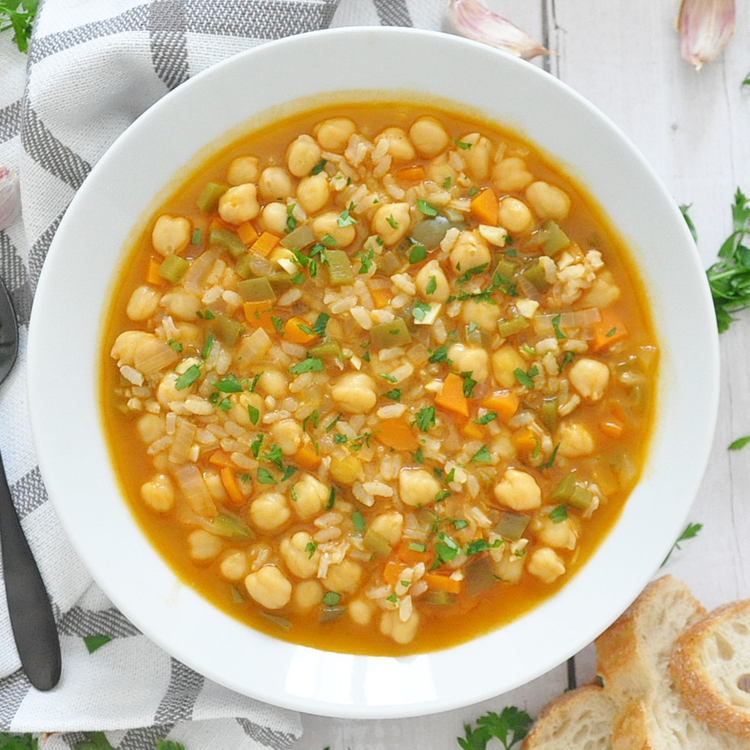 “better Than Chicken Noodle Soup” Spanish Chickpea And Rice Soup ...
