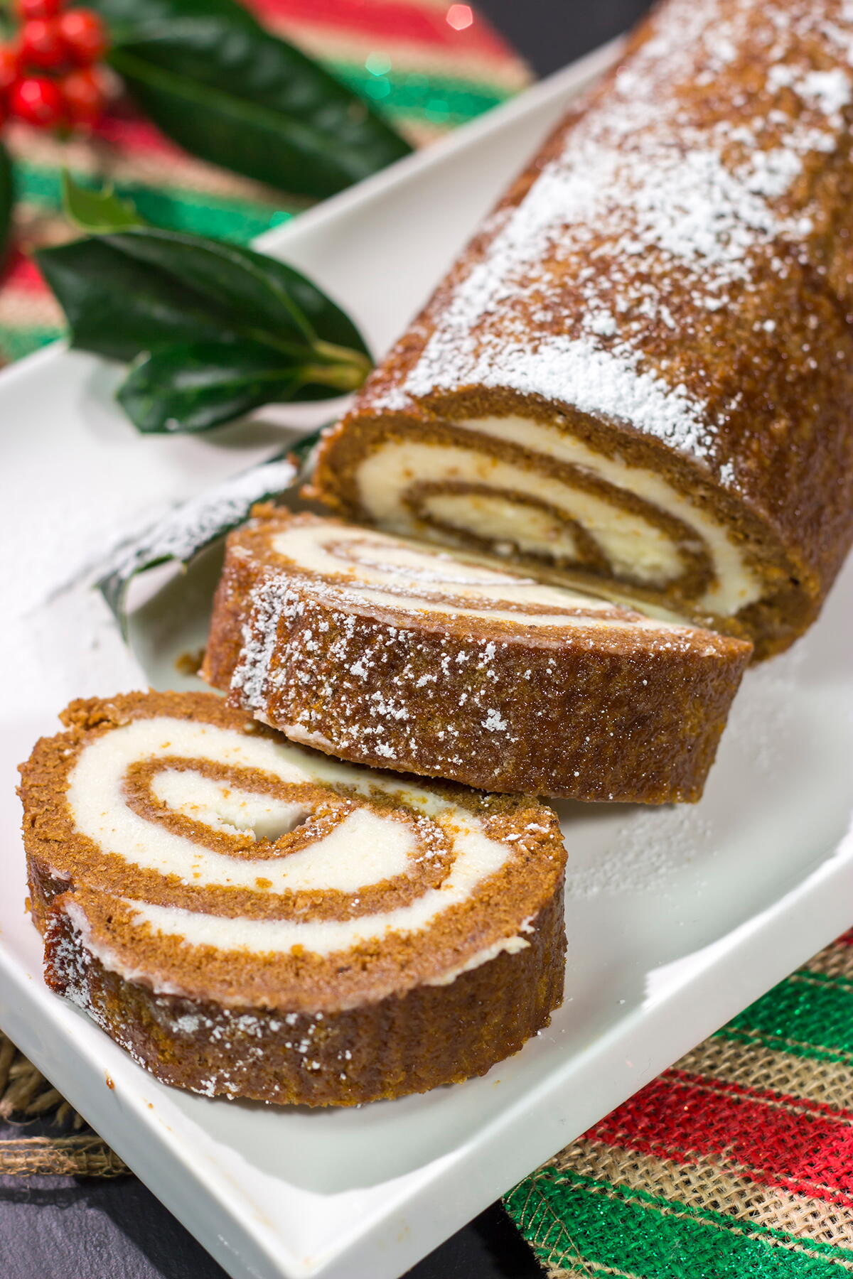 Gingerbread Cake Roll | TheBestDessertRecipes.com
