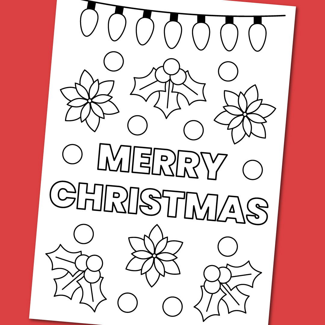 Printable Merry Christmas Coloring Card | FaveCrafts.com