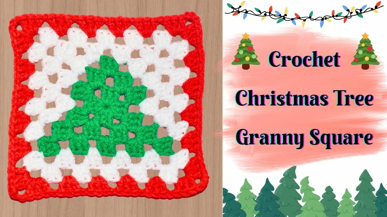 Crochet Christmas Tree Granny Square | AllFreeCrochet.com