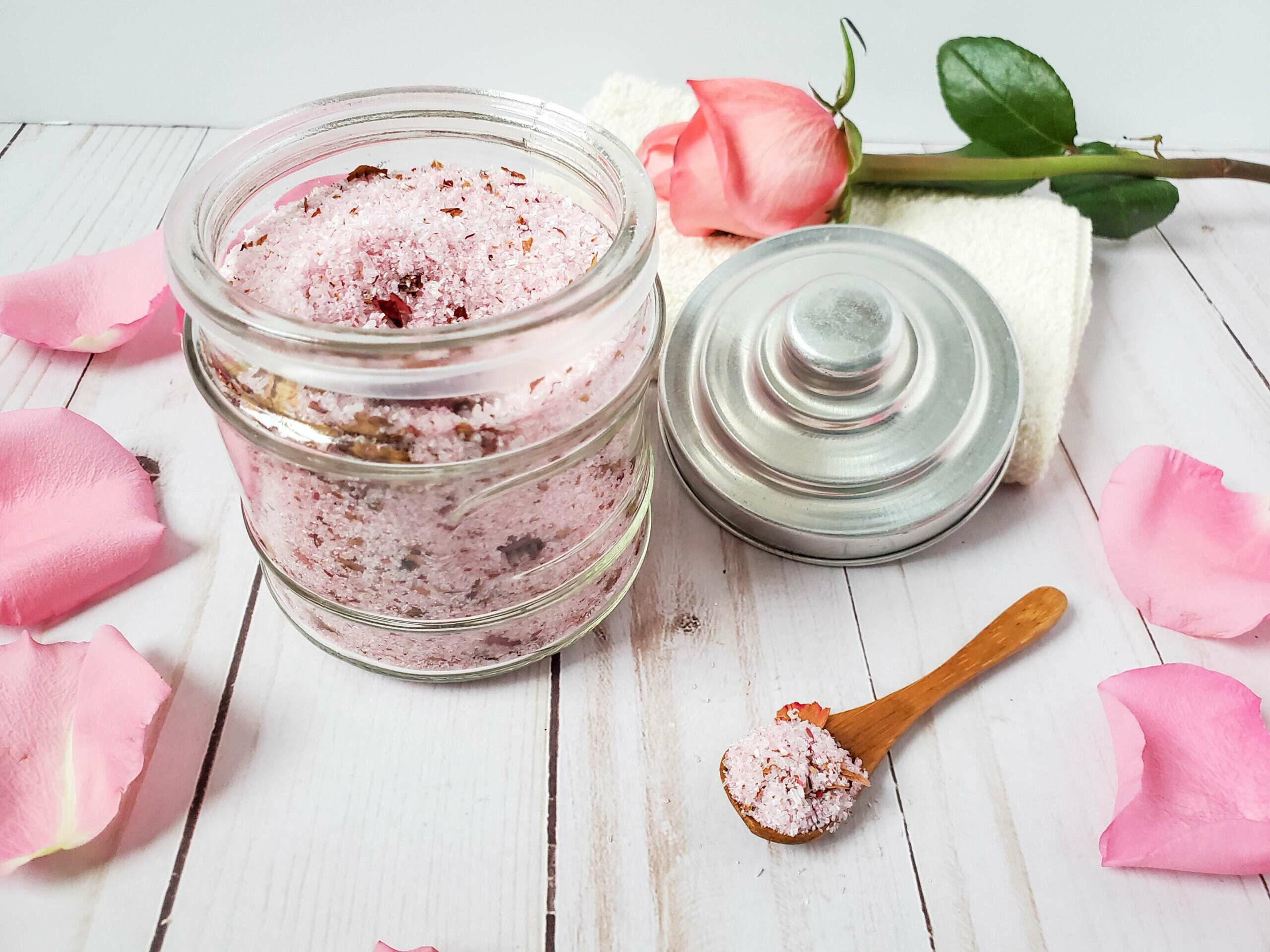 Bath Salts Recipe With Rose Petals | AllFreeHolidayCrafts.com
