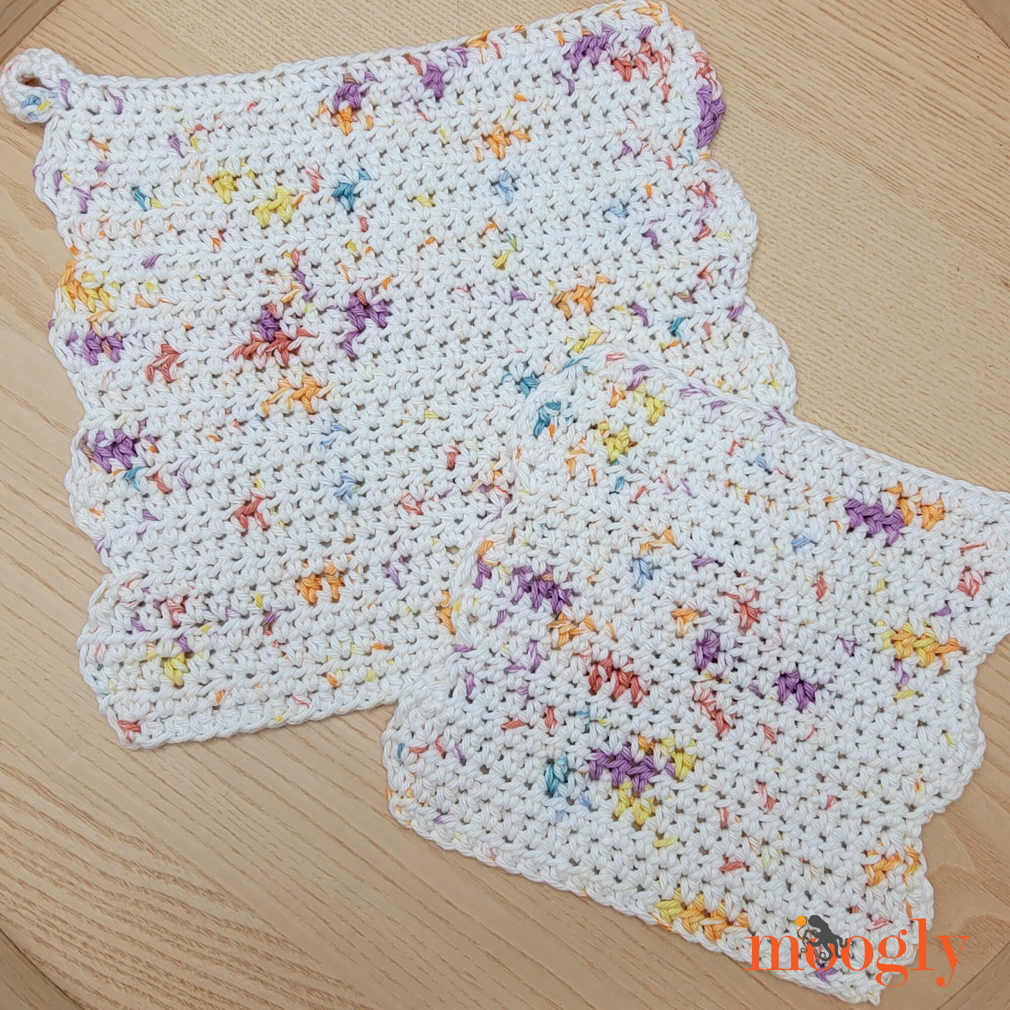 Speckle Cloud Dishcloth Set | AllFreeCrochet.com