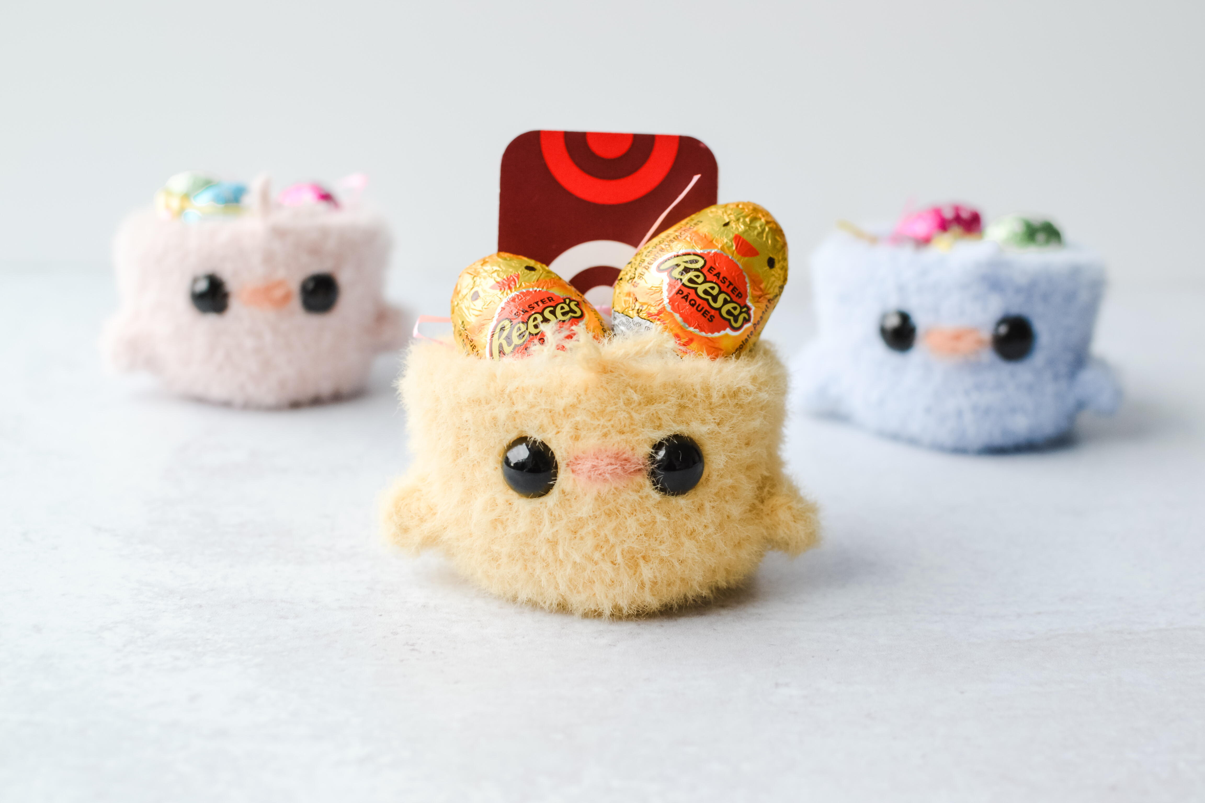No-sew Fuzzy Chick Gift Buddy | AllFreeCrochet.com