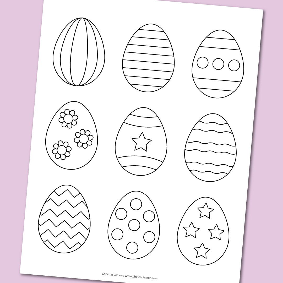 Printable Easter Eggs Coloring Page | AllFreePaperCrafts.com