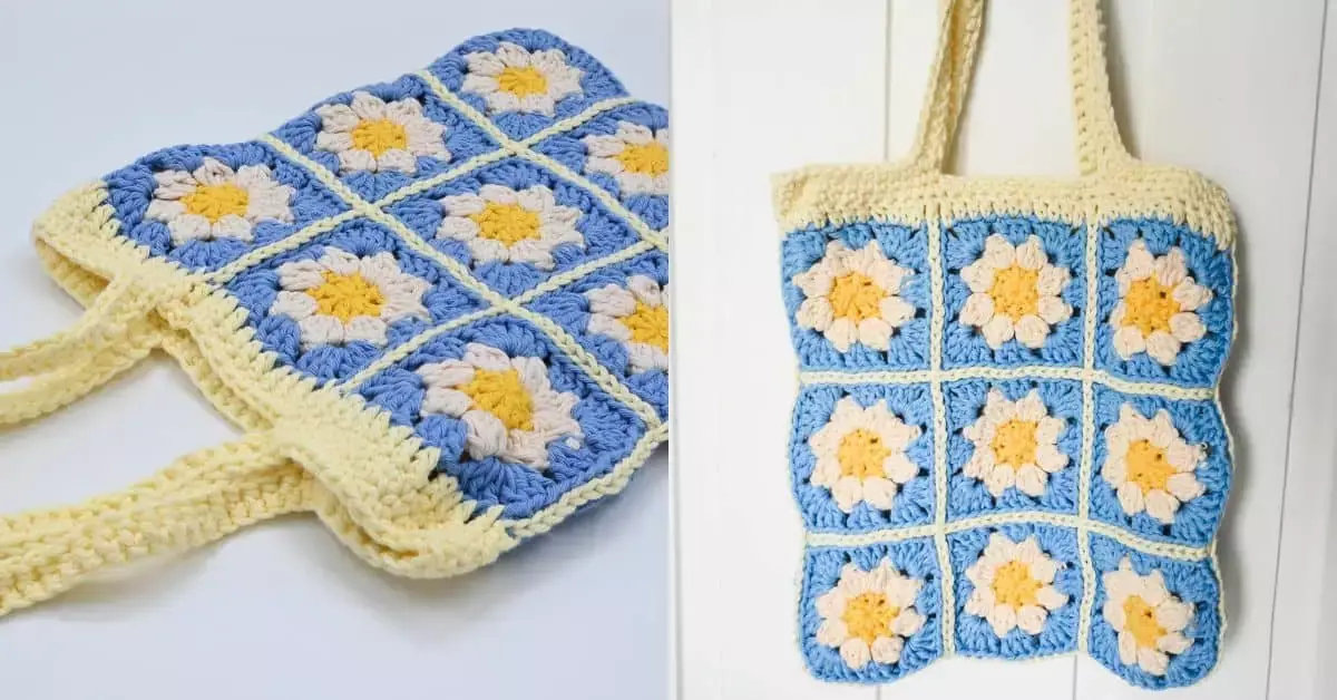 Daisy Granny Square Bag Pattern | AllFreeCrochet.com