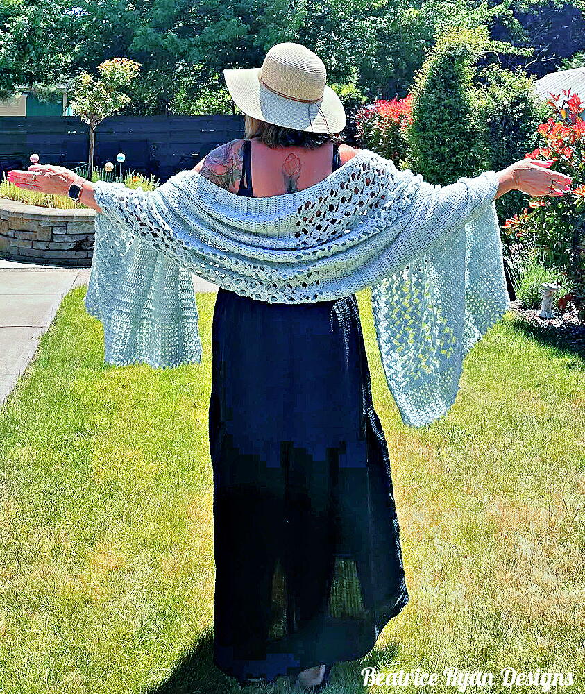 Blue Sunday Shawl | AllFreeCrochet.com